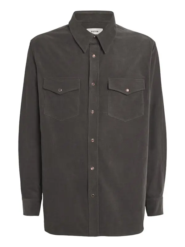 SYSTEM Cotton-blend Corduroy Shirt - Green