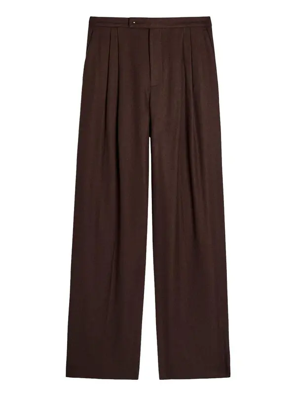 Vince Pleated Wide-leg Woven Trousers - Moca