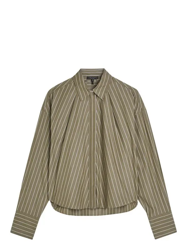 Rag & Bone Striped Cotton-poplin Shirt - Khaki