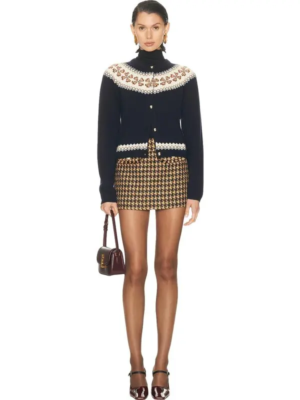 FRAME The Cashmere Fairisle Cardigan - Navy