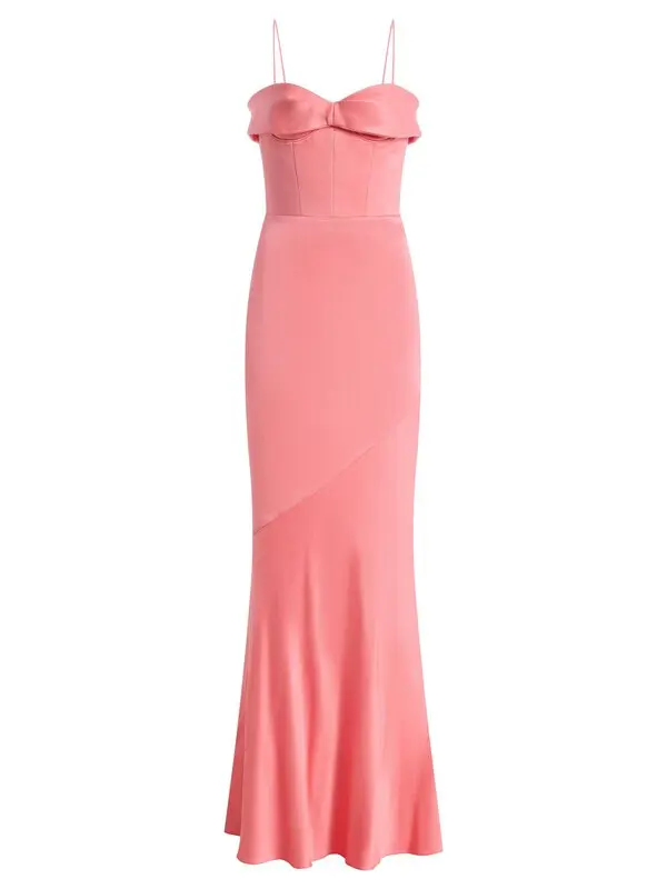Alex Perry Cupped Draped Gown - Pink