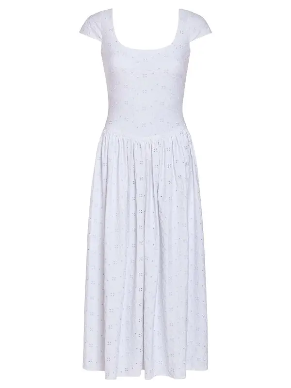 MARKARIAN Cora Eyelet Midi Dress - White