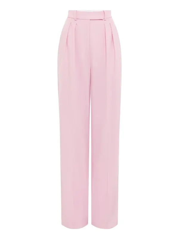 Alex Perry Tailored Virgin-wool Straight-leg Pants - Light Pink