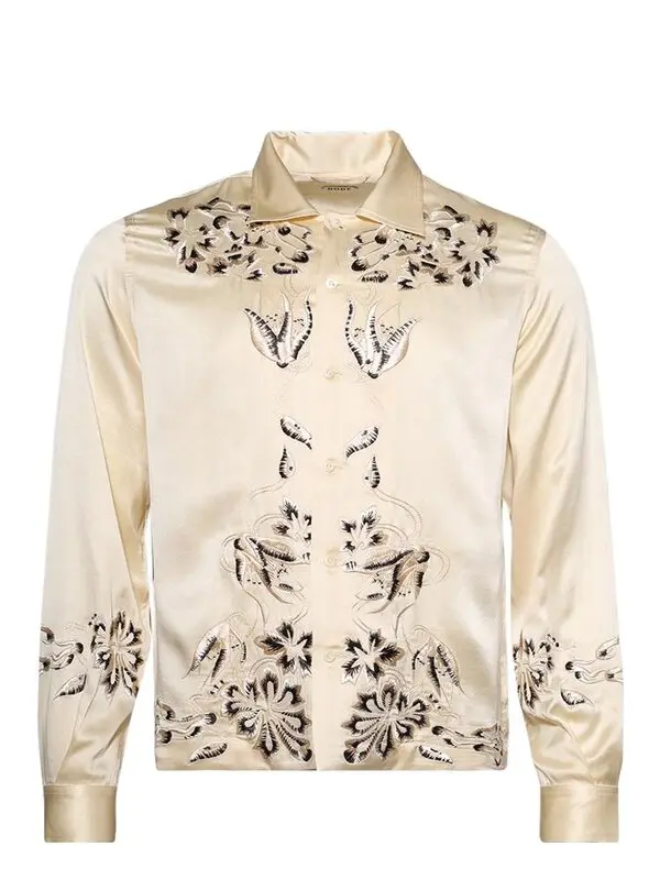BODE Phantasm Long Sleeve Shirt Ecru - White