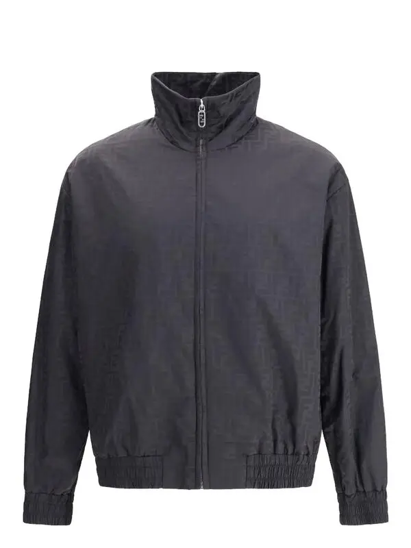 Fendi Nylon Ff Padded Bomber Jacket - Black