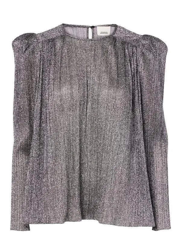 Isabel Marant Eylia Pleated Top - Silver