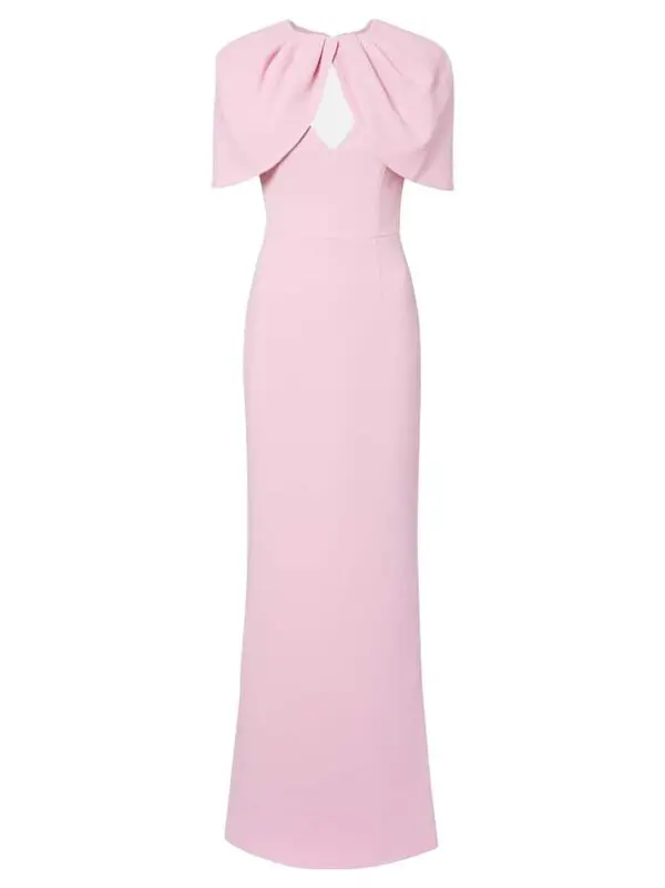 Rebecca Vallance Xena Caped Crêpe Gown - Pink