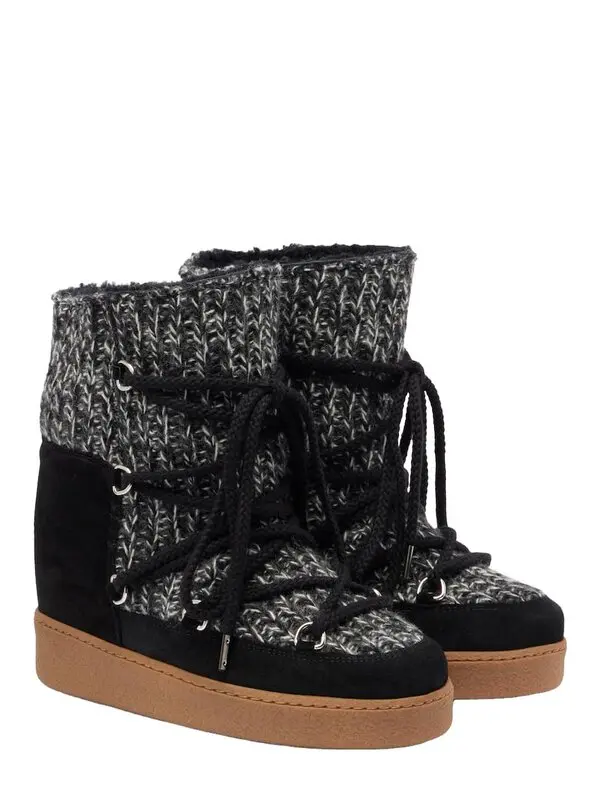 Isabel Marant Suede-trimmed Shearling Snow Boots - Black