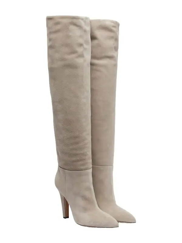 Paris Texas Elsa 100 Suede Over-the-knee Boots - Grey