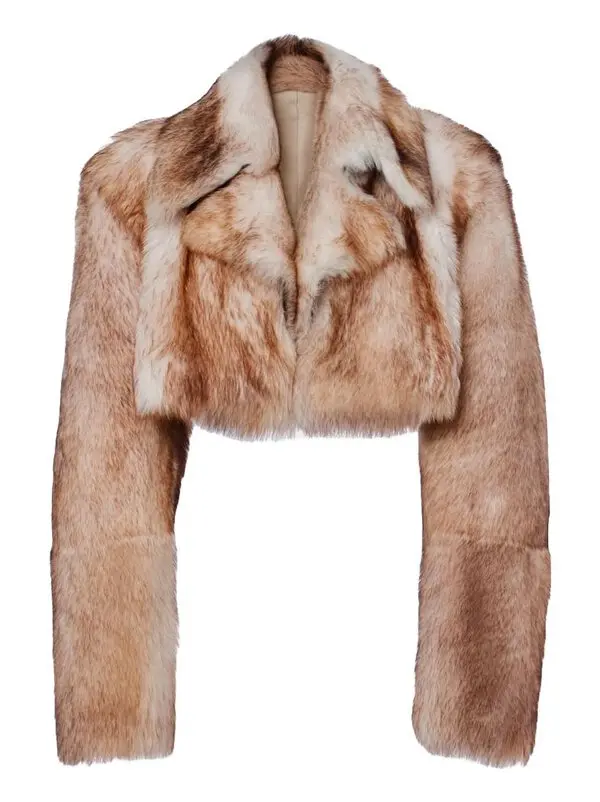 Khaite Stallone Cropped Shearling Jacket - Beige