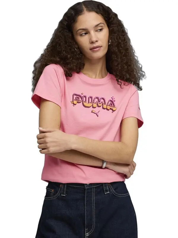 PUMA Regular-fit Digital T-shirt - Pink