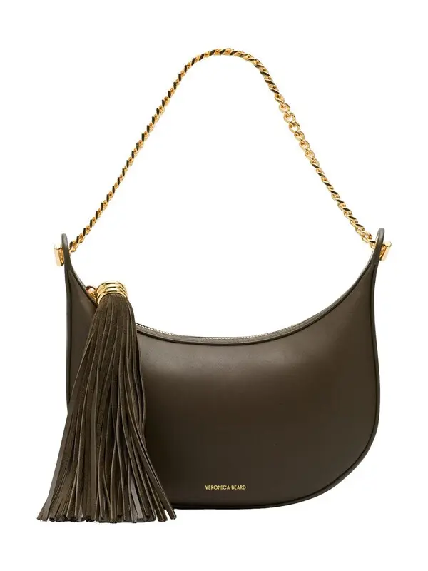 Veronica Beard Fortune Tassel Leather Shoulder Bag - Cypress
