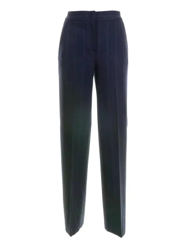 VIA MASINI 80 Pinstripe Straight Leg Pants - Blue
