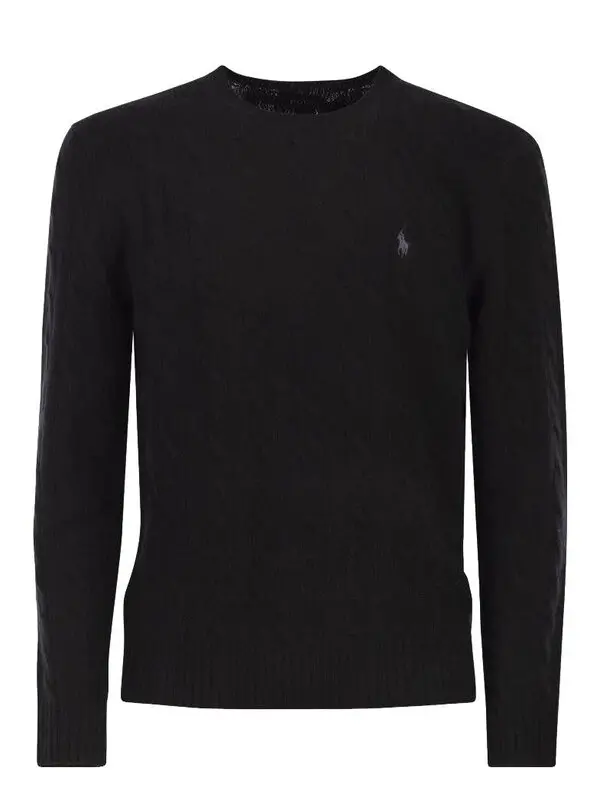 Ralph Lauren Wool And Cashmere Cable-knit Sweater - Black