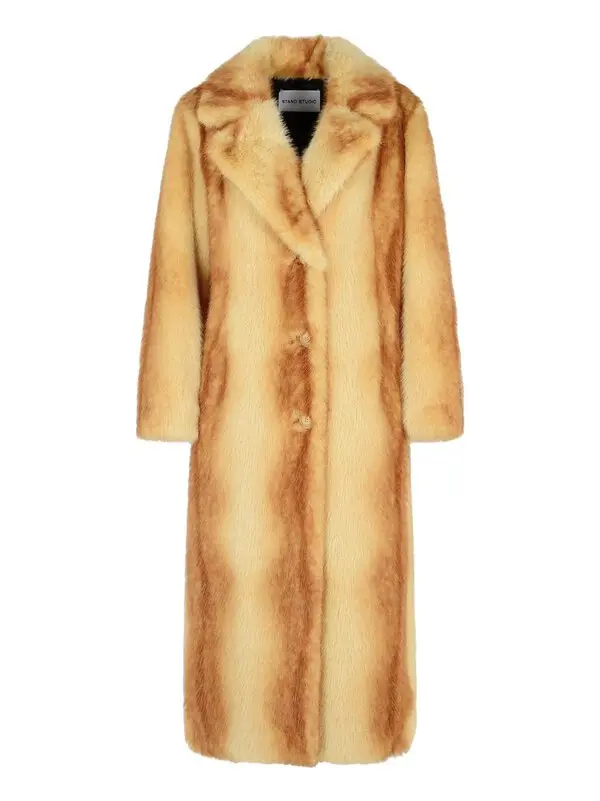STAND STUDIO Nora Faux Fur Coat - Beige