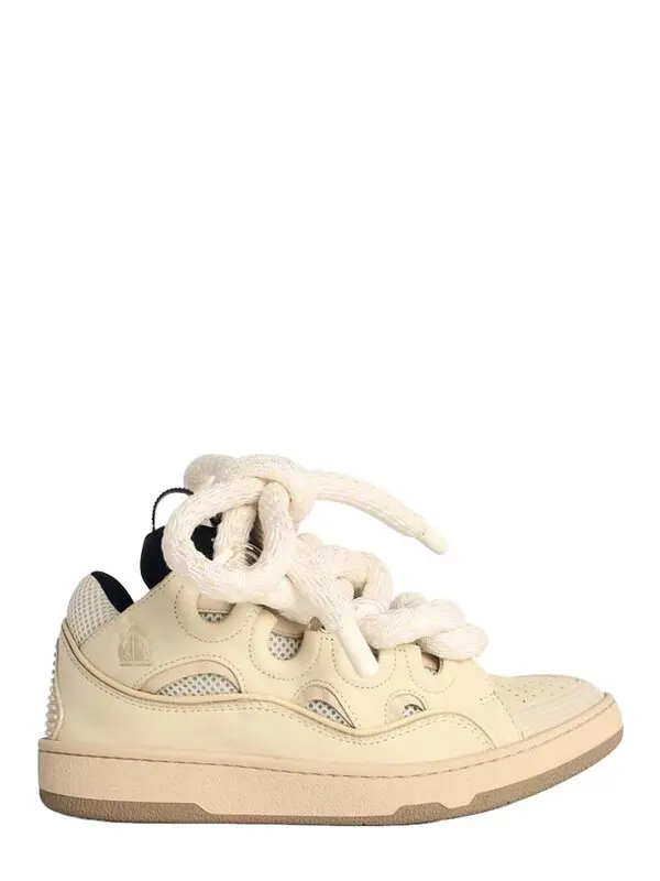 LANVIN Curb Leather Blend Sneakers - Beige