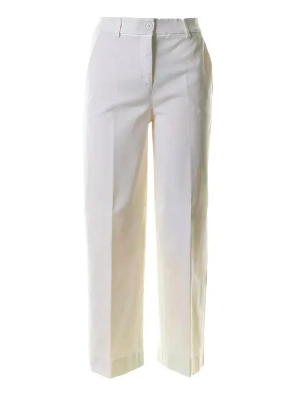 VIA MASINI 80 Pressed-crease Trousers - Neutrals