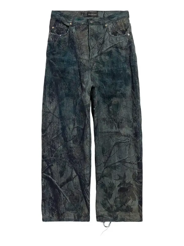Balenciaga Feuillage Camo Baggy Pants - Brown