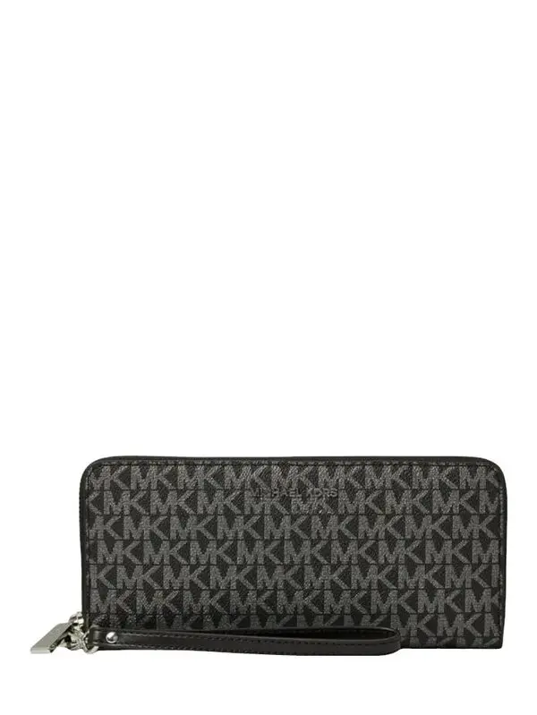 Michael Kors Jet Set Travel Continental Wristlet - Black/silver
