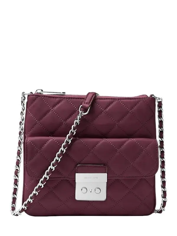 Michael Kors Sloan Medium Quilted Leather Crossbody Bag - Plum