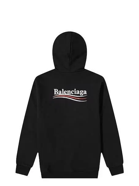 Balenciaga Political Campaign Logo Hoodie - Black