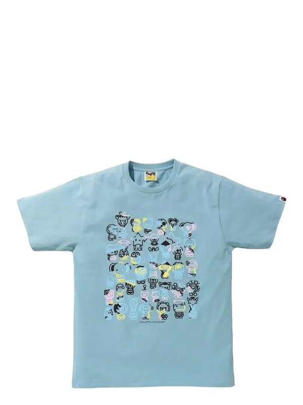 A BATHING APE New Camo A To Z Tee Shirt - Blue