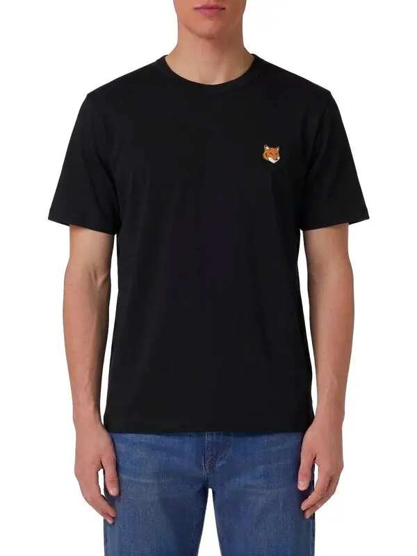 Maison Kitsuné Chillax Fox Logo Cotton Crewneck T-shirt - Black