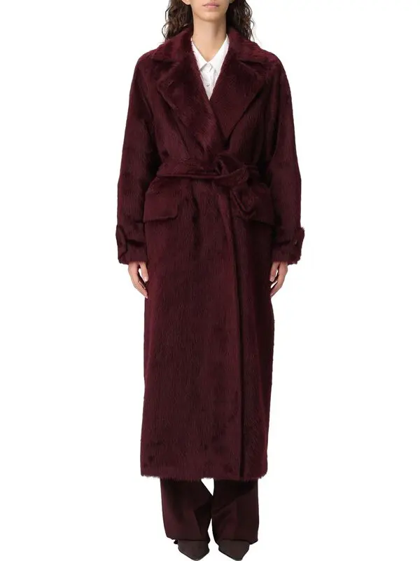 Max Mara Fur Coat - Burgundy