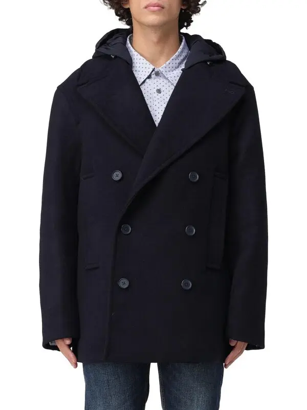 Armani Exchange Double-breasted Coat - Navy