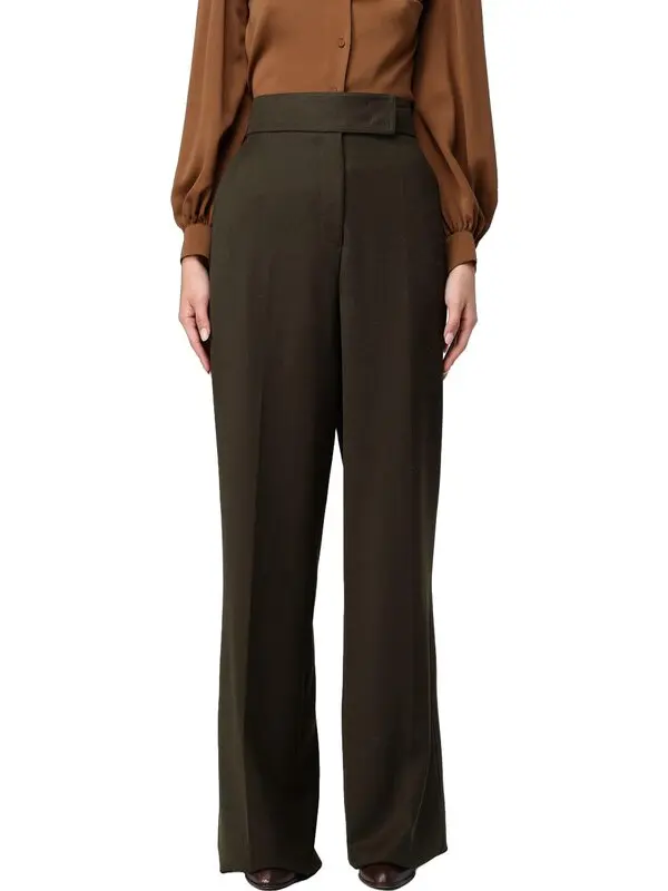Max Mara Wide Leg Trousers - Moss Green
