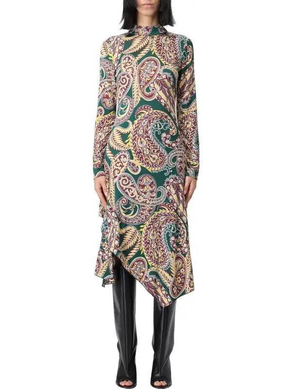Etro Printed Midi Dress - Green