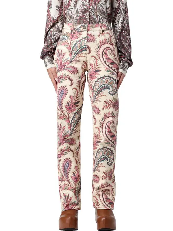 Etro Printed Straight Leg Jeans - Multicolor