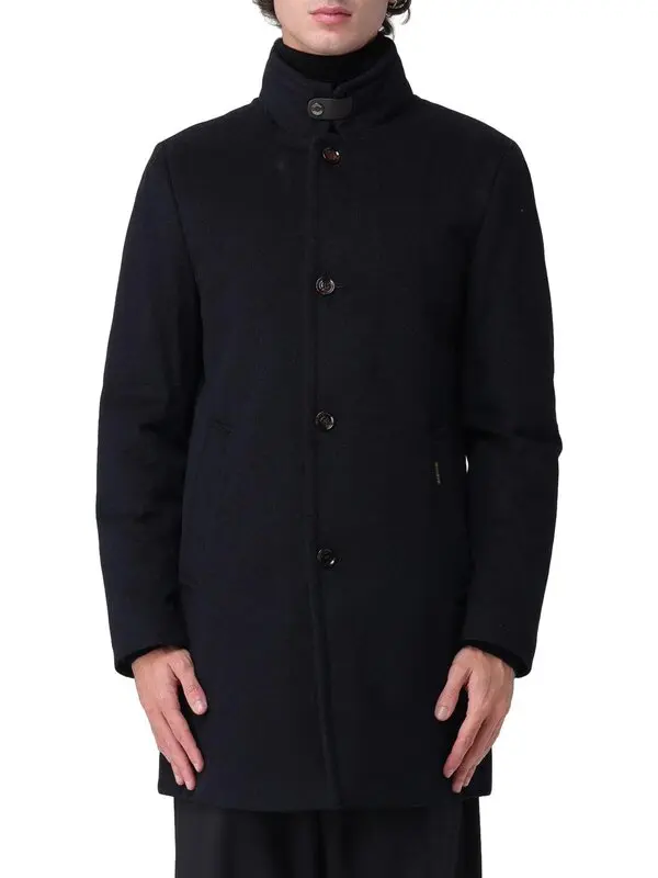 MOORER Single Breasted Coat - Blue