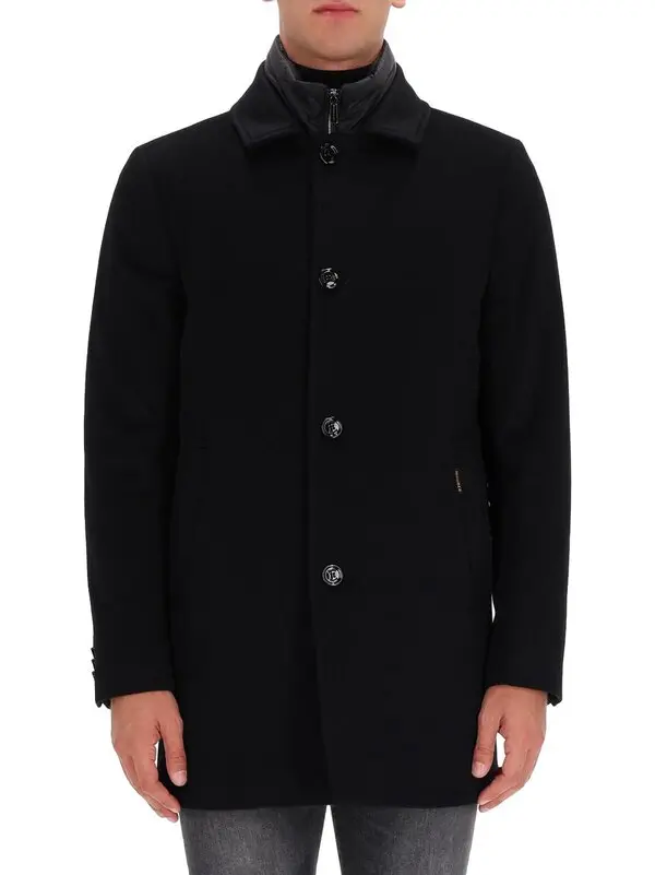 MOORER Collared Coat - Black
