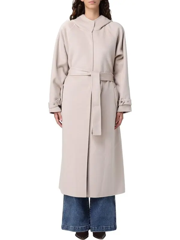 Pinko Belted Overcoat - Beige