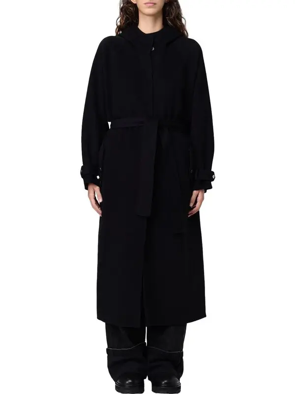 Pinko Belted Overcoat - Black