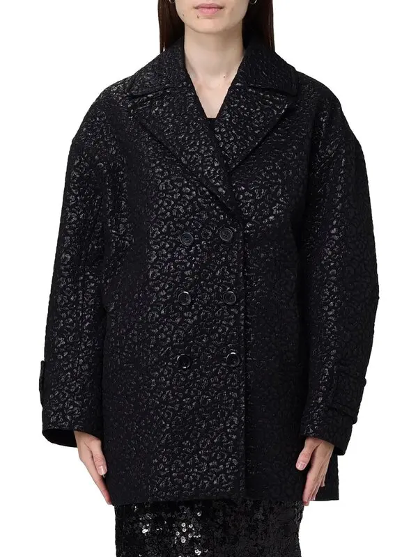 Pinko Double Breasted Coat - Black
