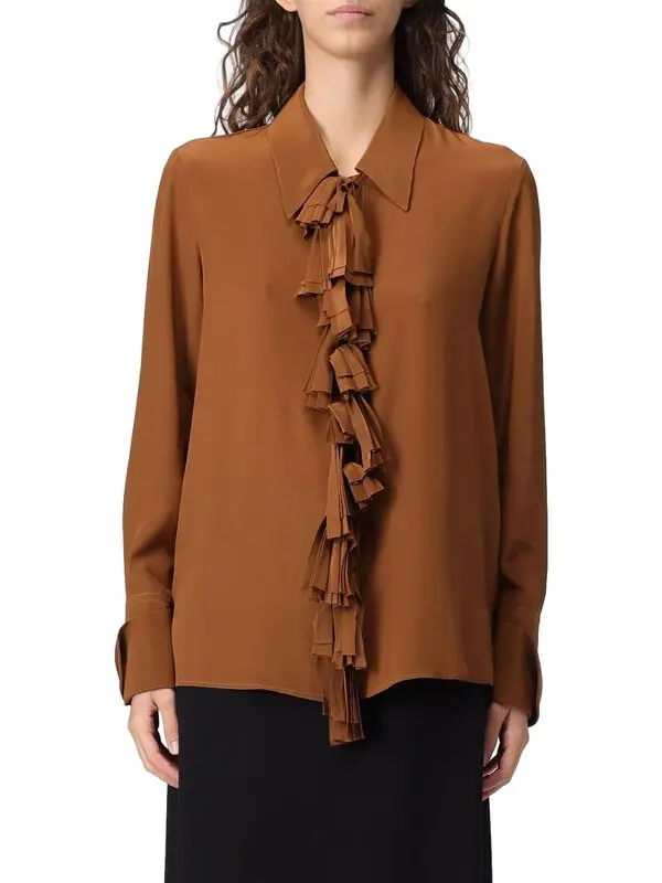 Liviana Conti Classic Collar Shirt - Brown