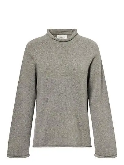 REFORMATION Wool Jumper With Rolled Trims - Mid Grey