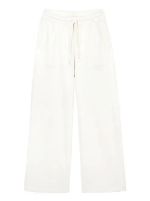 THE WHITE COMPANY Wide-leg Cotton-blend Trousers - Ivory