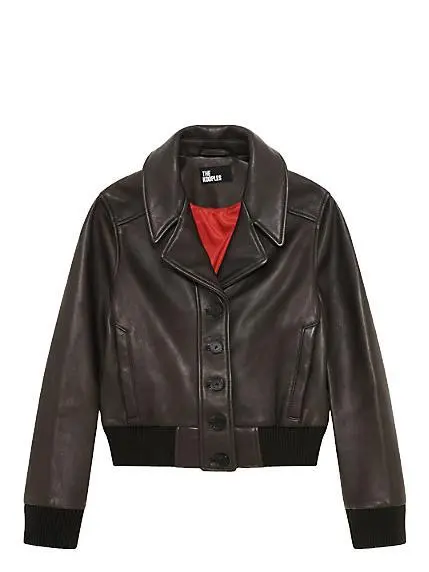 The Kooples Lapel-collar Leather Jacket - Brown