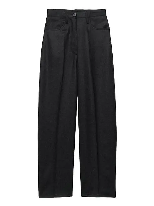 Prada Straight-leg Wool Flannel Trousers - Grey