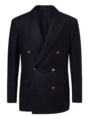 Dunhill Double-breasted Notched-lapel Cashmere Jacket - House Navy