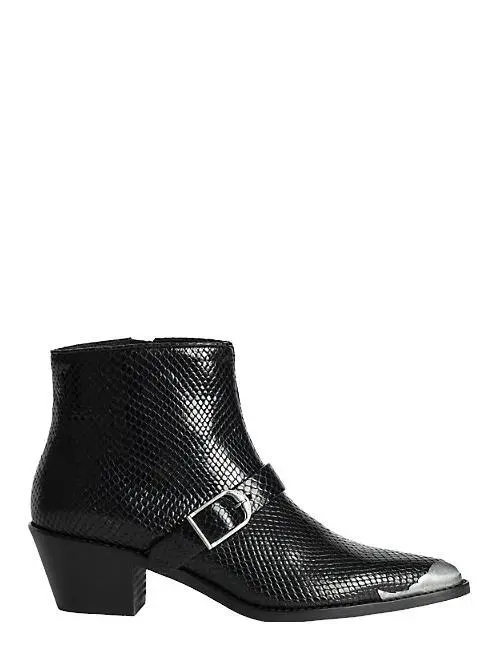Zadig&Voltaire Tylow Leather Heeled Ankle Boots - Black