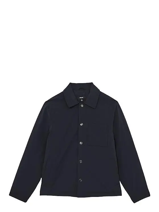 REISS Parker Patch-pocket Stretch-nylon Overshirt - Navy