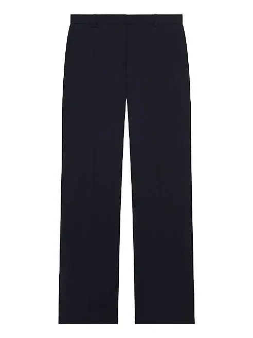 The Kooples Straight-leg Mid-rise Wool Trousers - Navy