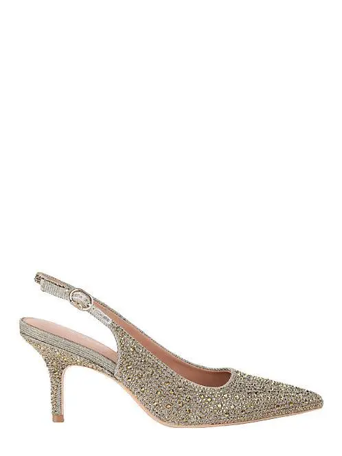 Carvela Spirit Jewel Woven Heeled Slingbacks - Gold