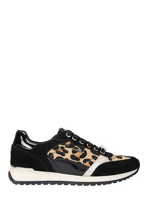 Carvela Florencia Leopard Faux-leather Trainers - Blk/brown