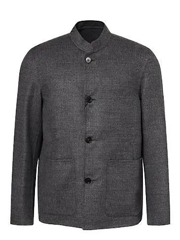 Dunhill Stand-collar Reversible Wool Driving Jacket - Charcoal Melange