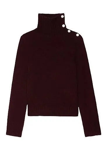 Zadig&Voltaire Nalma High-neck Cashmere Jumper - Burgundy